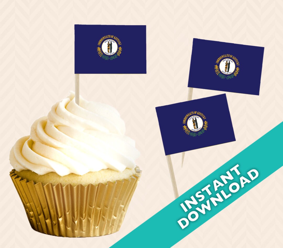 Kentucky State Flag Cupcake Topper: Election Party Decoration (PDF ...