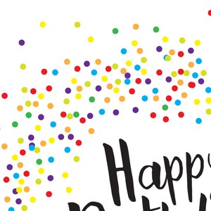 Printable Happy Birthday Confetti Card - Get All 3 Sizes! - Etsy
