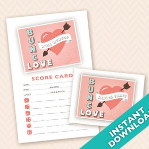 Valentines Daybunco Theme Scorecard and Table Marker Set - Etsy