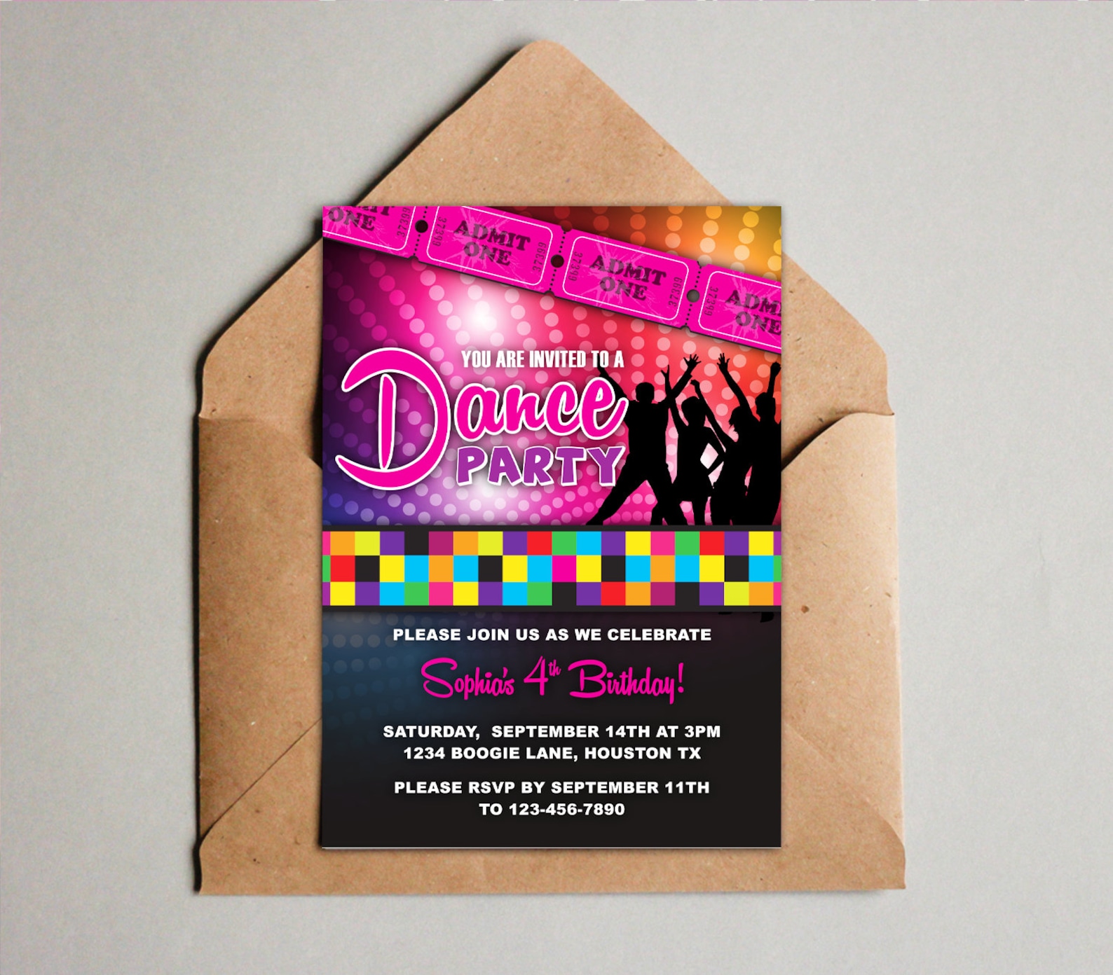Dance Birthday Party Invitation Design, Custom DIY Printable - Etsy