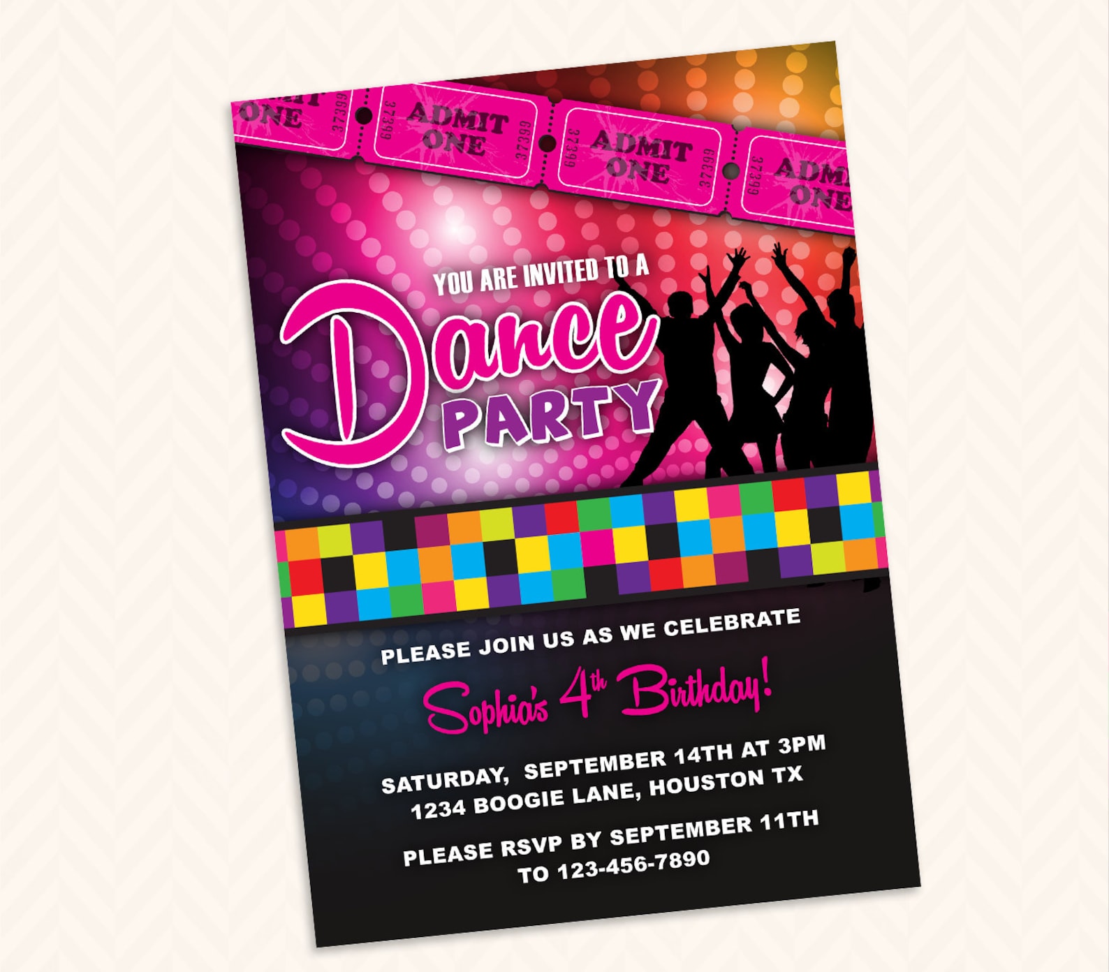 Dance Birthday Party Invitation Design, Custom DIY Printable - Etsy