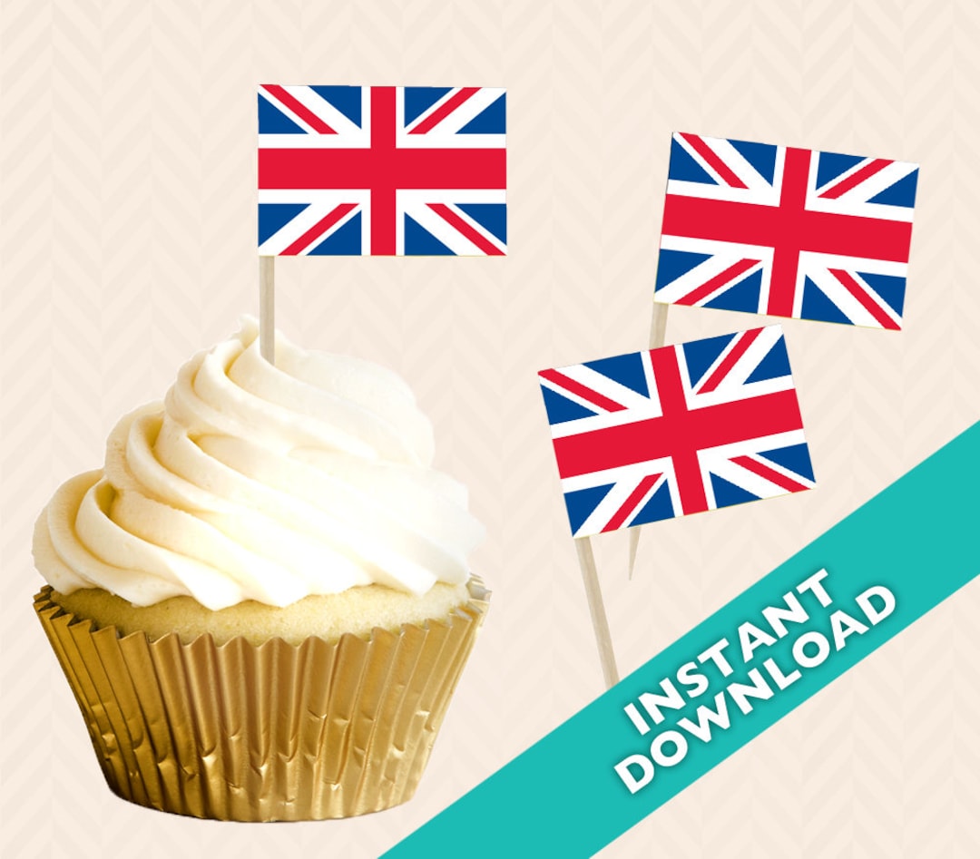 Union Jack British Toothpick Party Decoration - Royal Wedding Food Flag ...