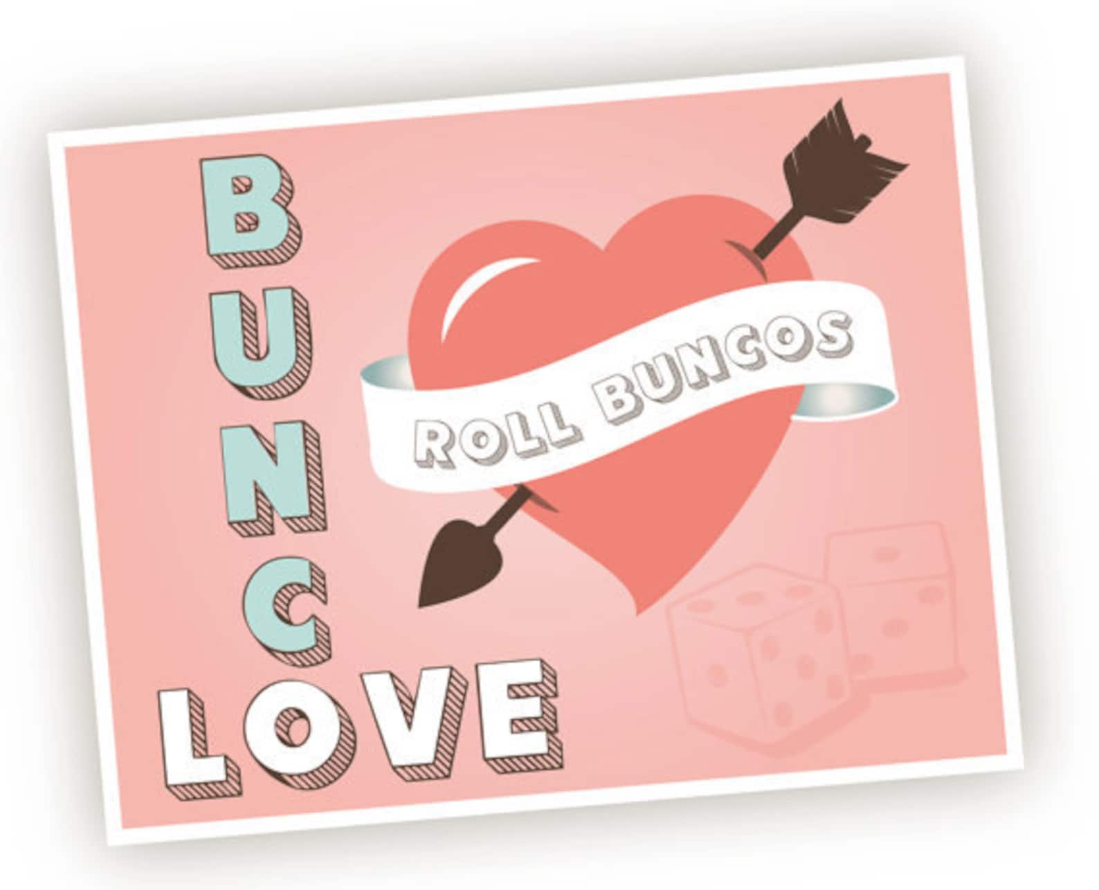 Valentine's Day Bunco Party Decoration Set Valentine | Etsy