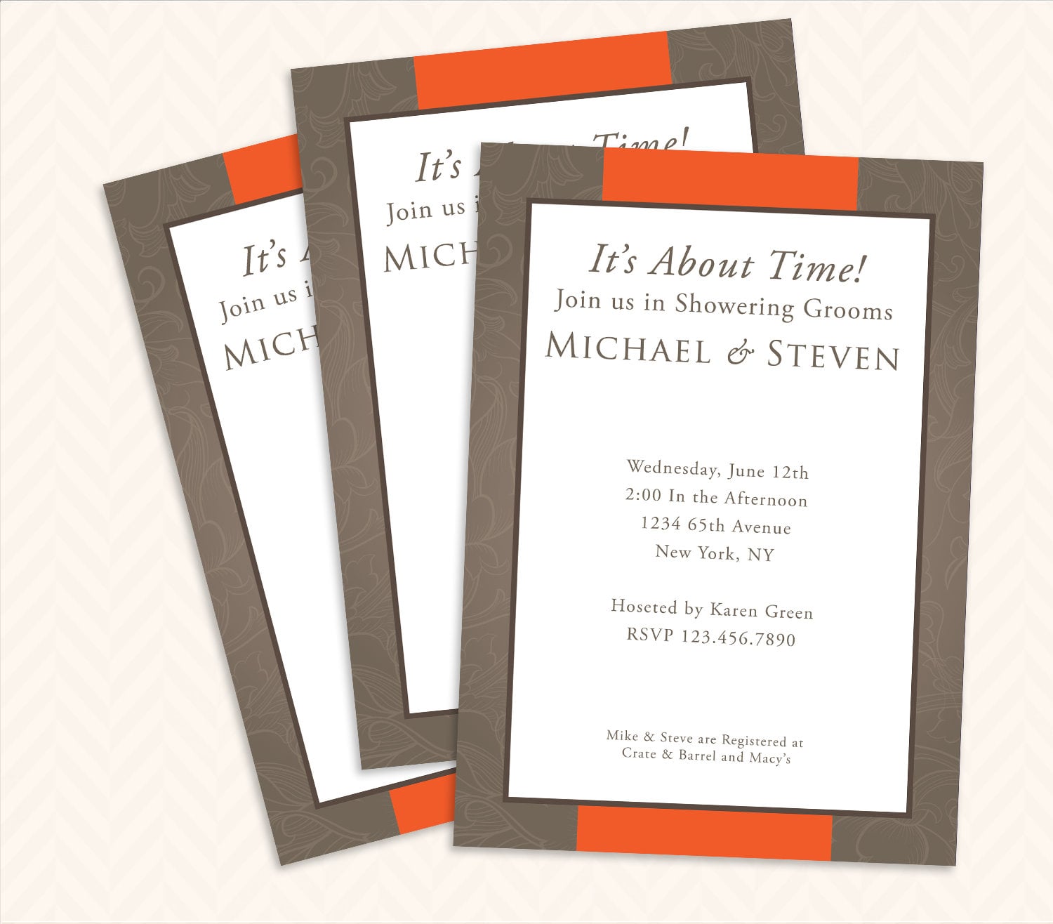 Masculine Wedding Shower Invitation - Elegant, Two Grooms Shower - Etsy