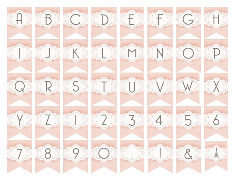 DIY Printable Parisian Pink Banner ... Use Again and Again for Every ...