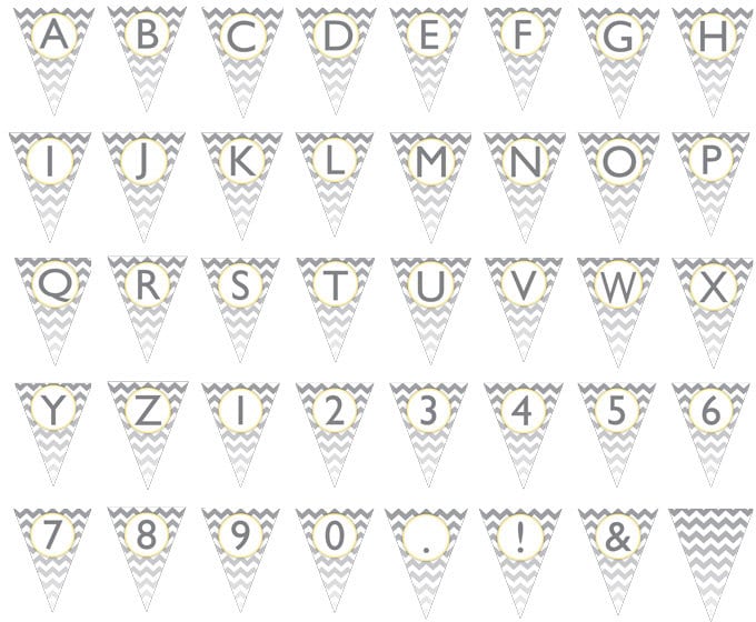 DIY Printable Grey and Yellow Ombre Chevron Banner ... Perfect | Etsy