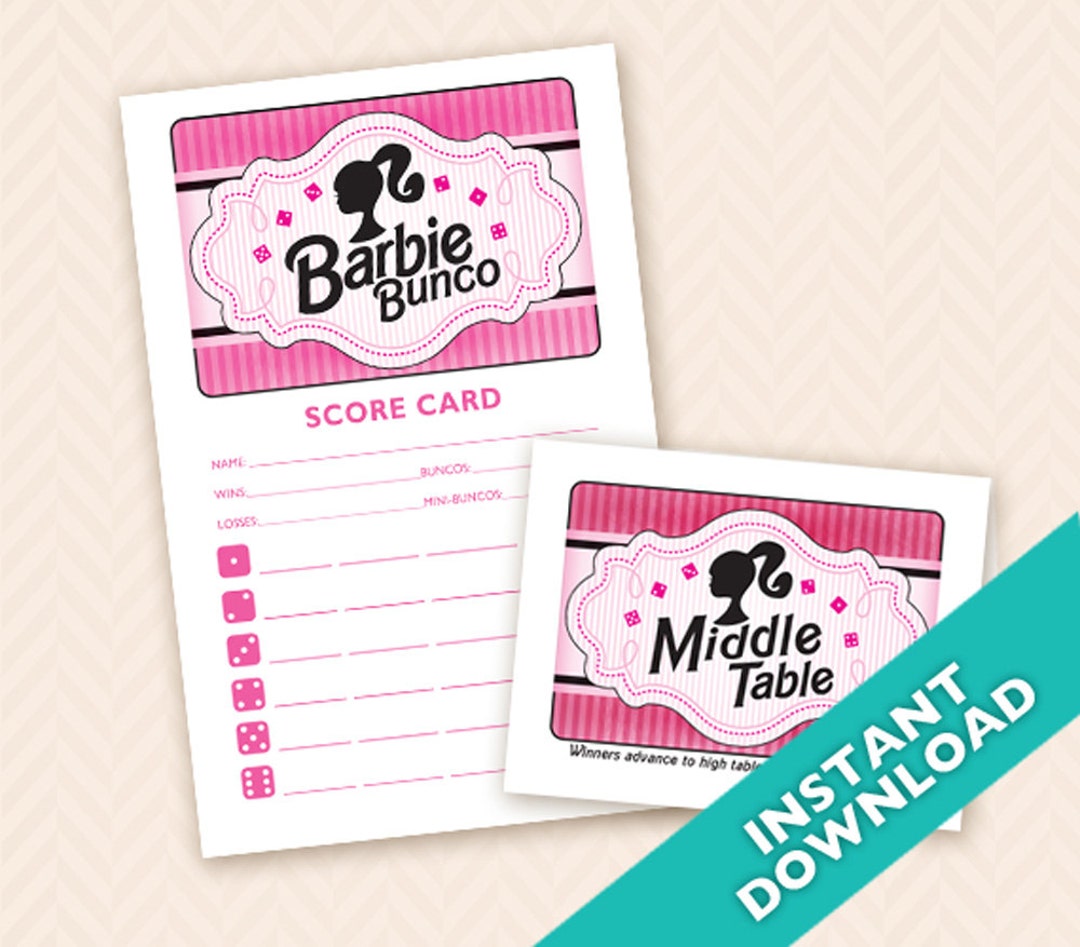 Hot Pink Doll Bunco Theme Scorecard and Table Marker Set - Etsy
