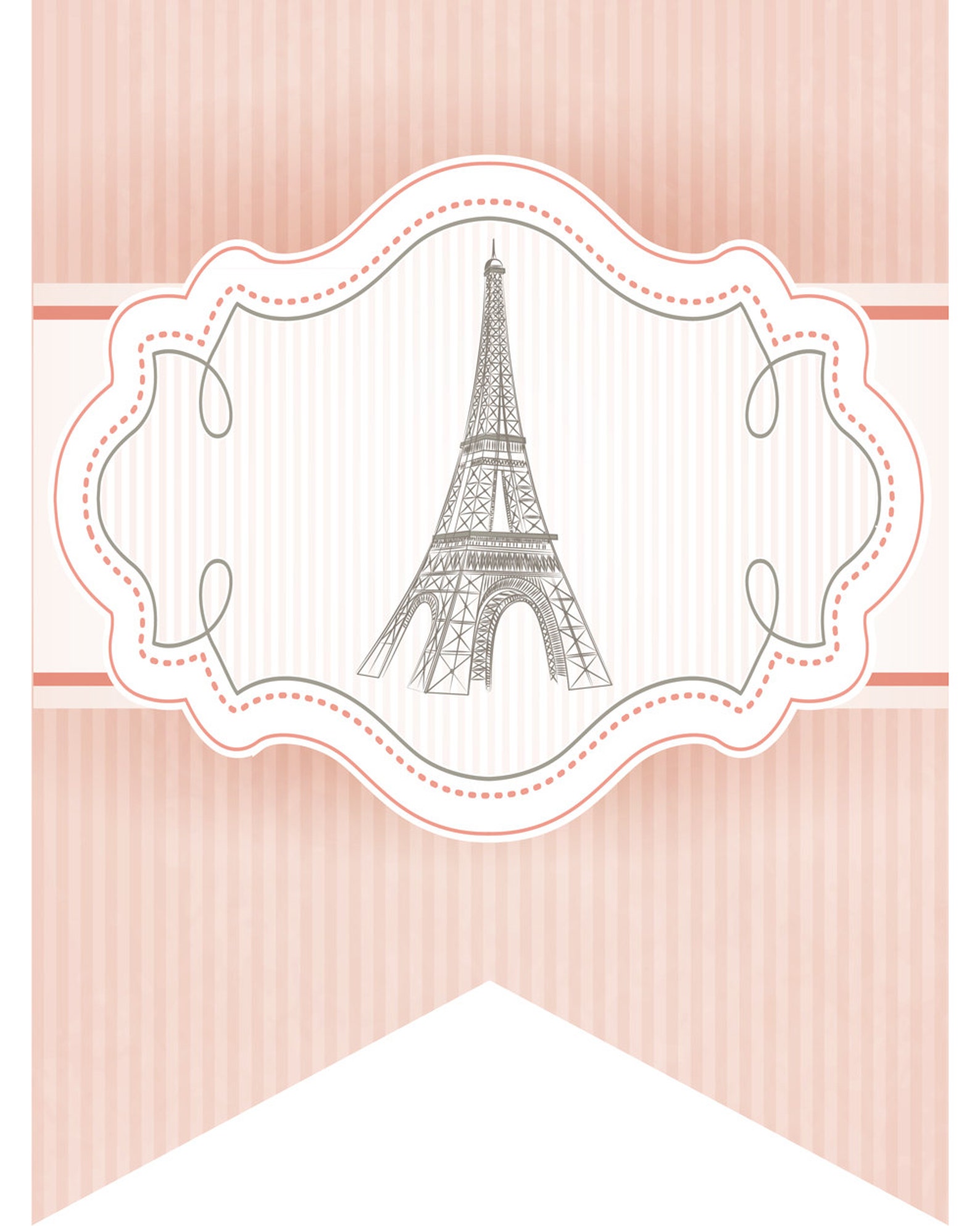 DIY Printable Parisian Pink Banner ... Use Again and Again for Every ...