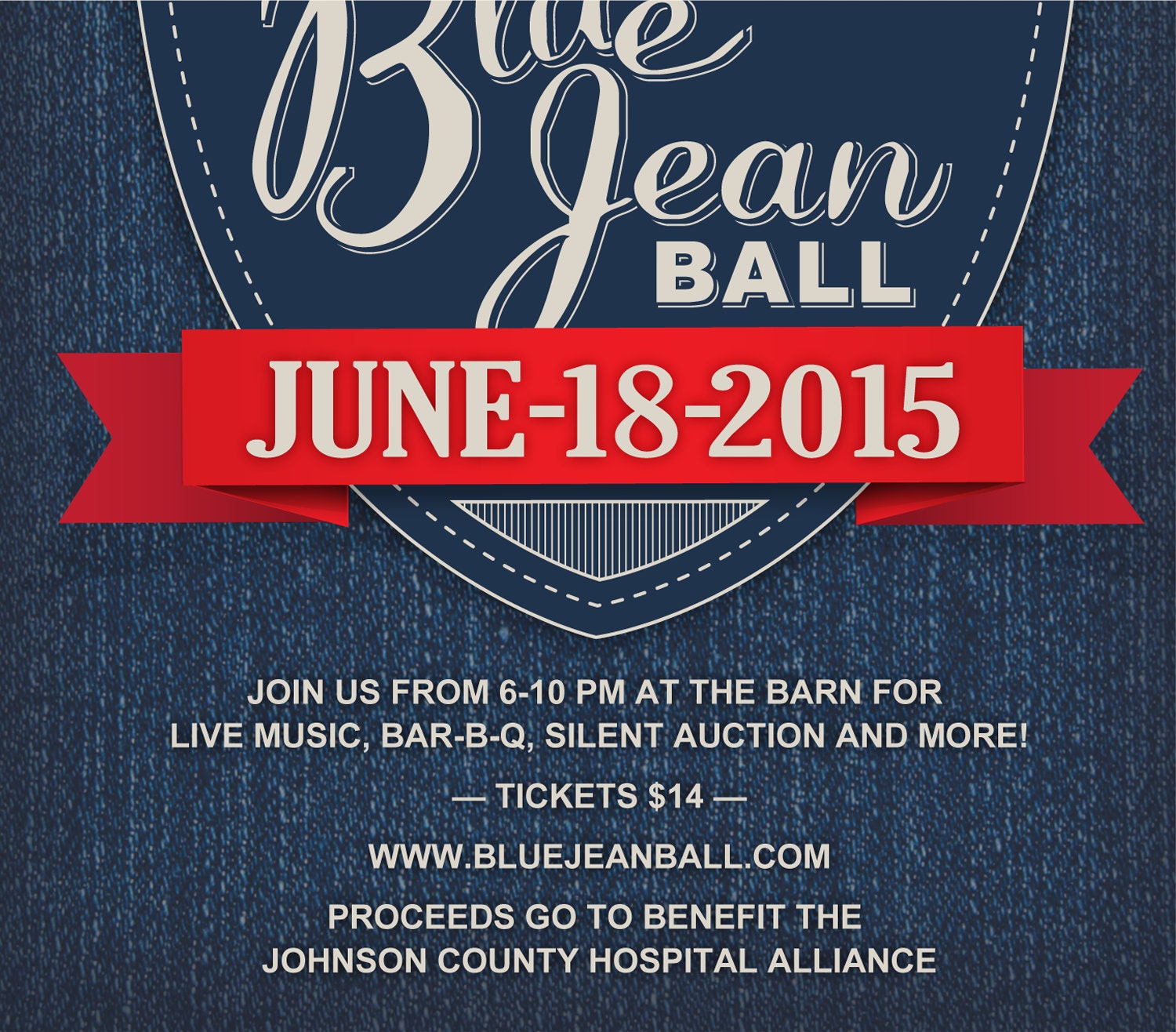 Denim Blue Jean Ball Invitation Design (good for Card, Postcard or ...