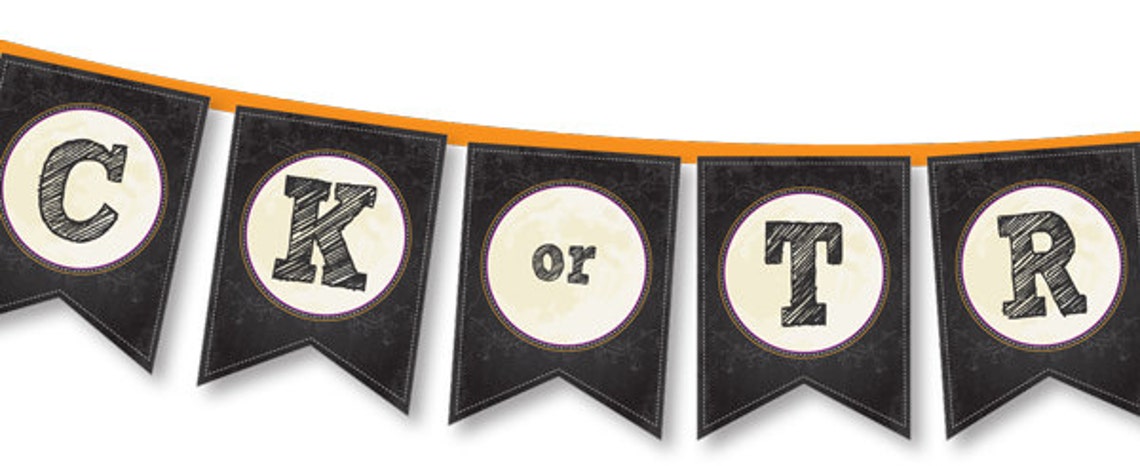 Spooky DIY Printable Halloween Banner ... Use Again and Again - Etsy