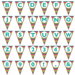 Rainbow Chevron Banner - Printable - Etsy