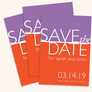 Printable Color Block Save the Date Custom Colors Available - Etsy