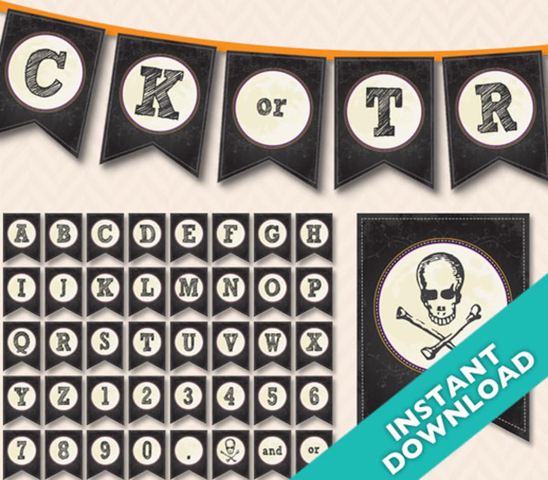 Spooky DIY Printable Halloween Banner ... Use Again and Again - Etsy