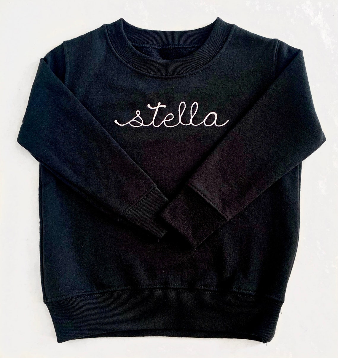Custom Chainstitch Embroidery Toddler Crewneck Sweatshirt. Personalized ...