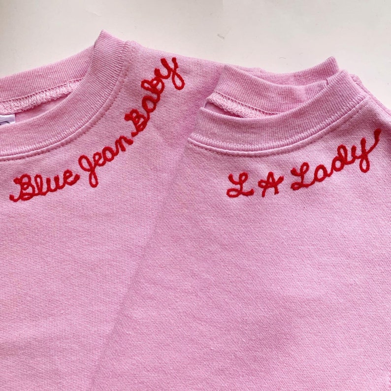 Personalized Kids Sweatshirt. Chain Stitch Embroidery. | Etsy