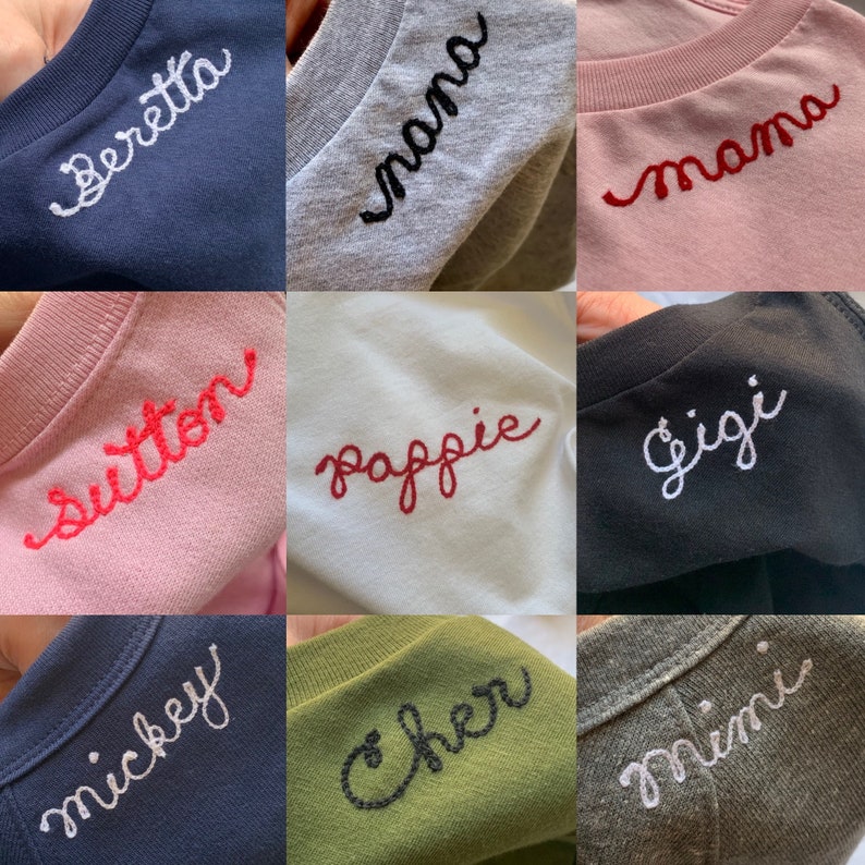 Custom Embroidered Shirt With Hand Written Name. Oversized T - Etsy