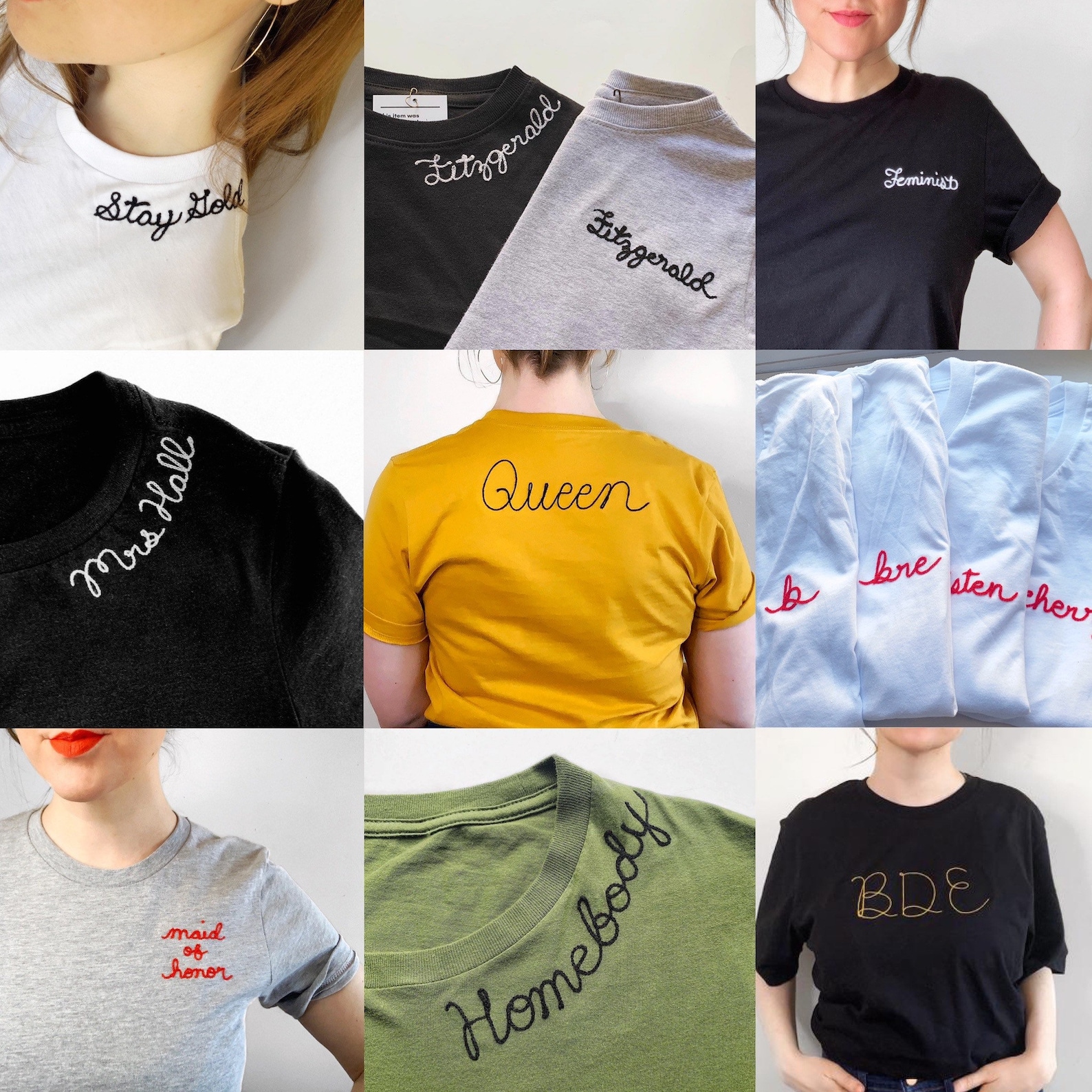 1 3 Words Embroidered Shirt Personalized Custom Word Shirt | Etsy