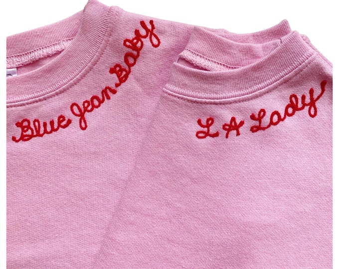 CUSTOM EMBROIDERED CREW Custom Embroidered Crew Neck - Etsy