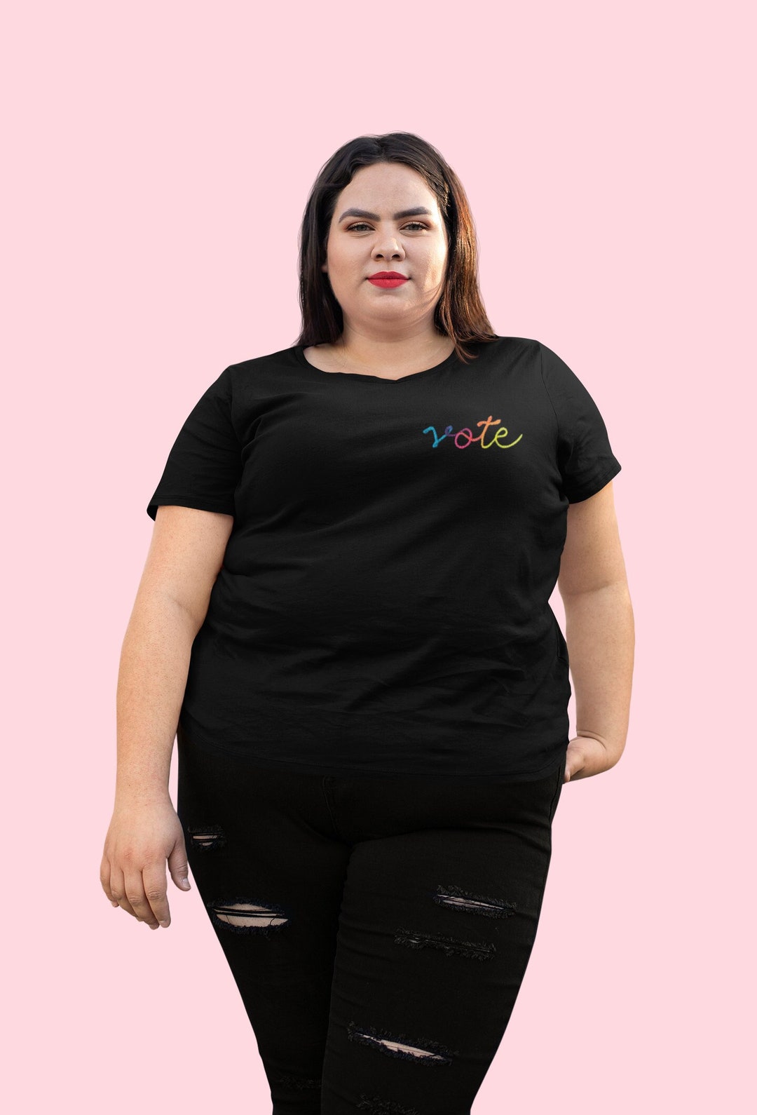 Custom Embroidered Rainbow Vote Shirt, Personalized Text Shirt, Vote ...