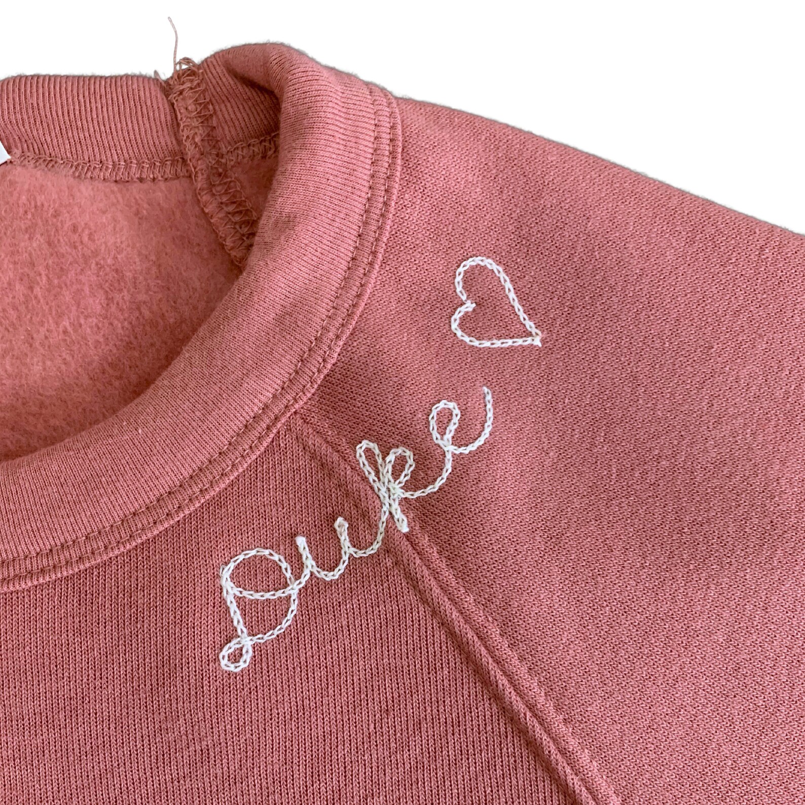 Custom Name Sweatshirt With Chainstitch Lettering. Personalized Gift ...