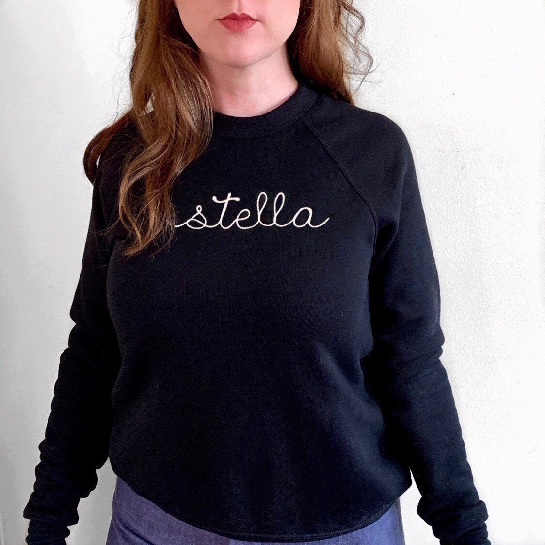 Adult Custom Word Shirt. Embroidered Sweatshirt. Custom Gift. | Etsy