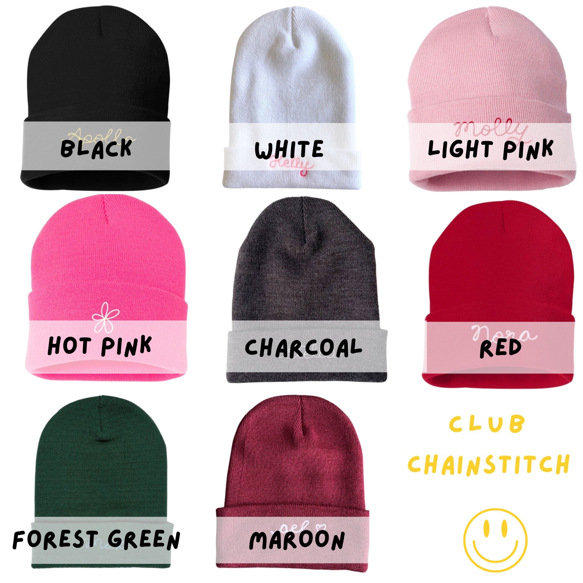 Custom Embroidered Beanie Embroidery Beanie Personalized Beanie Custom ...