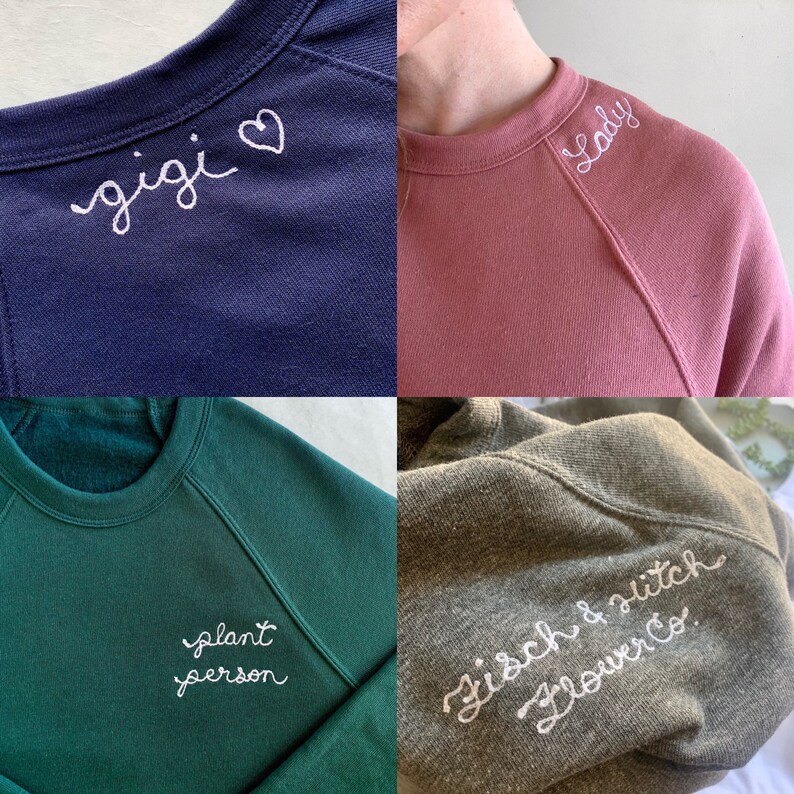Adult Custom Word Shirt. Embroidered Sweatshirt. Custom Gift. - Etsy