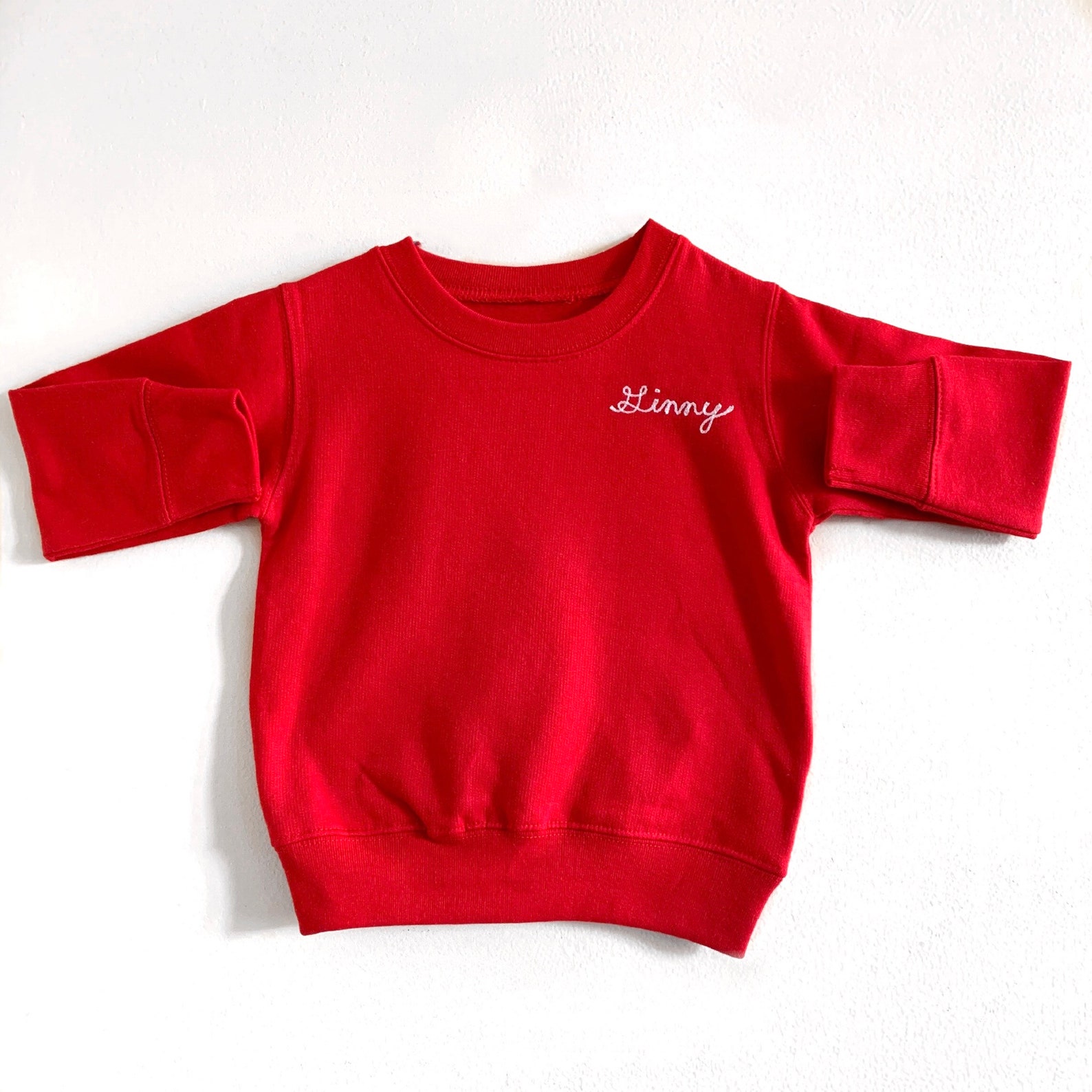 Kids Custom Embroidered Sweatshirt Chain Stitch Embroidery - Etsy