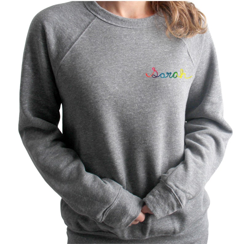 Personalized Chainstitch Sweatshirt. Embroidered Monogram. - Etsy