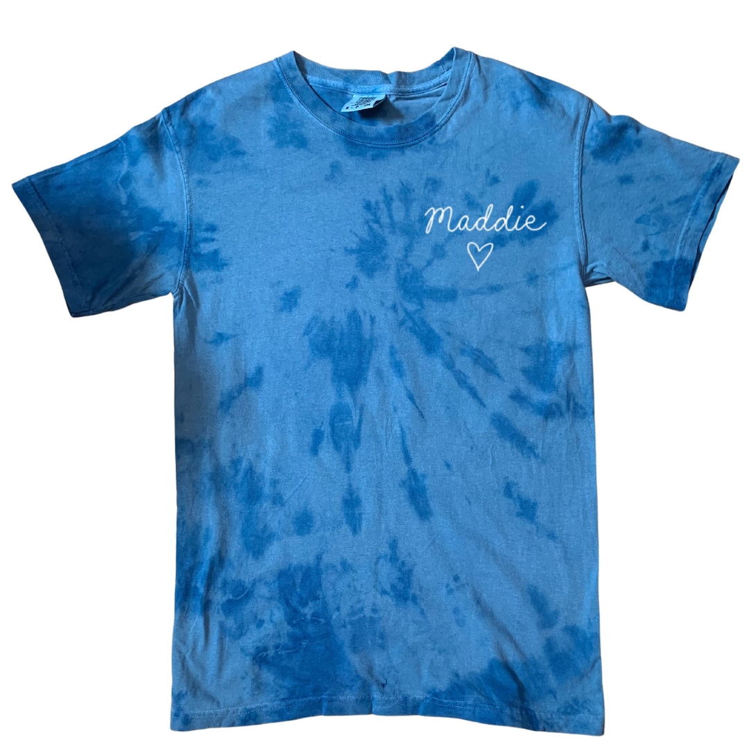 Custom Tie Dye Name Embroidered Tshirt, Comfort Colors Tie Dye Summer ...