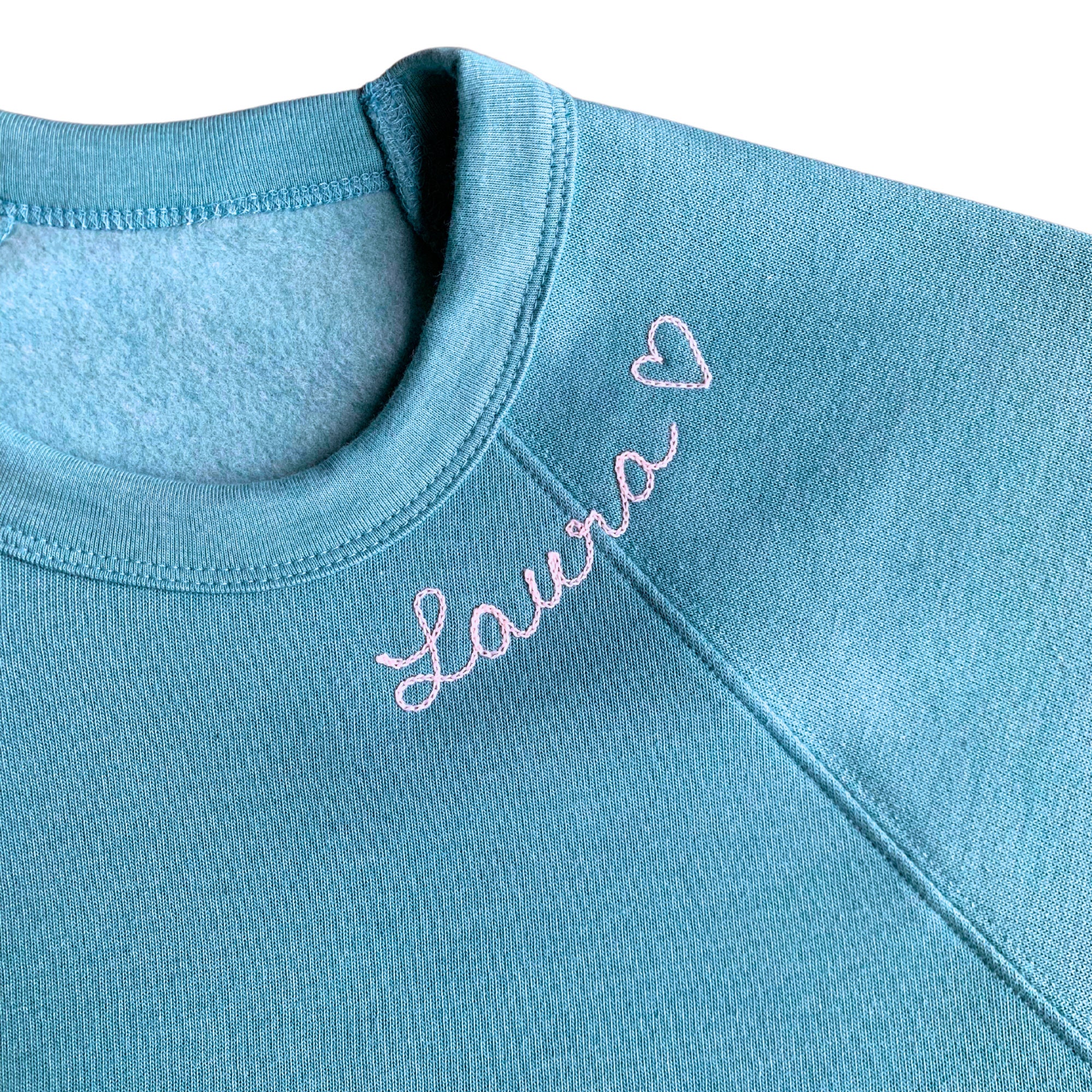 Custom Name Sweatshirt With Chainstitch Lettering. Personalized Gift ...