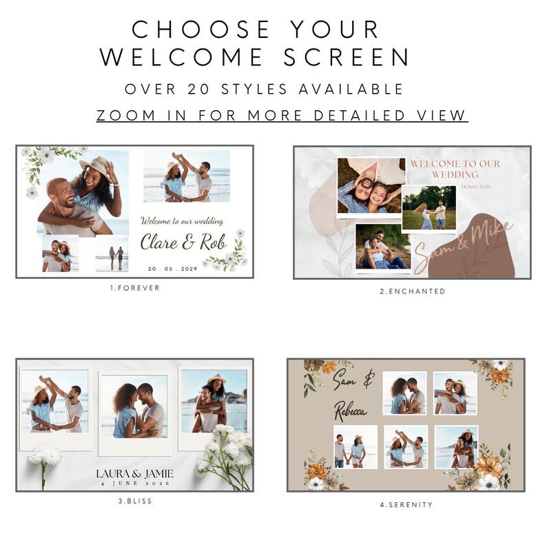 Personalised Moving Wedding Welcome Sign for TV – Animated Frame TV ...