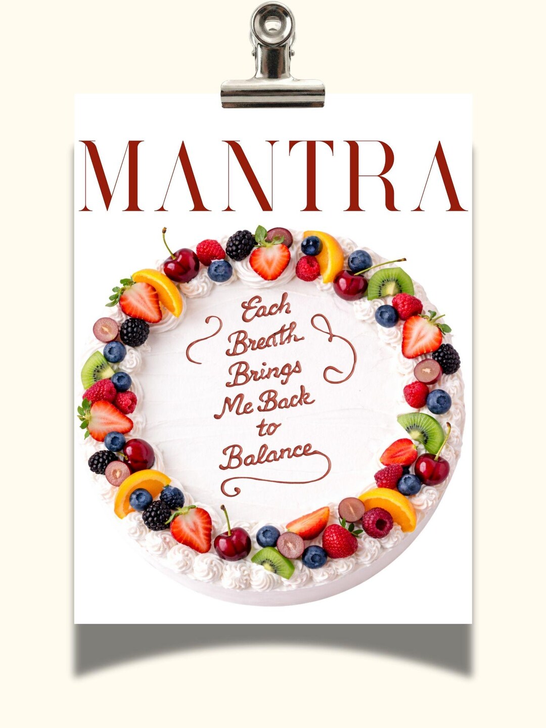 Mindfulness Mantra Cake Wall Art Set – Positive Quote Printable Home ...