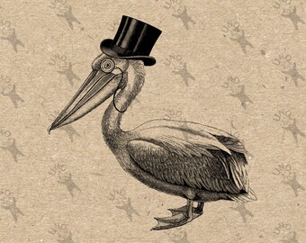 Bird with top hat | Etsy