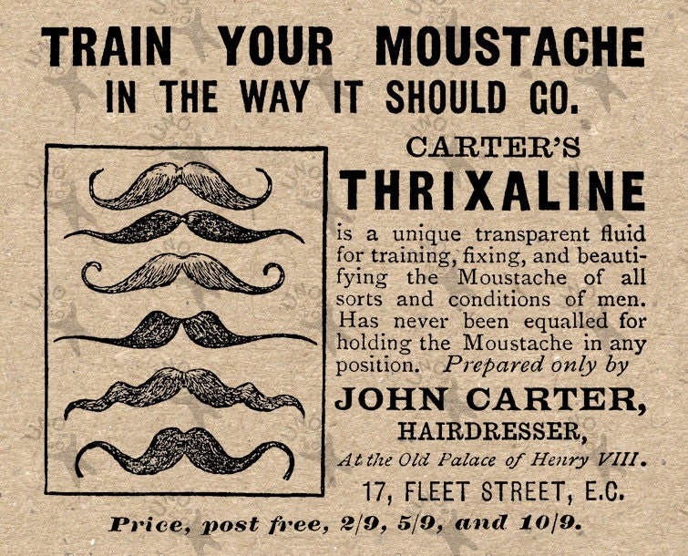 Vintage Image Advertisement Moustache Instant Download picture | Etsy