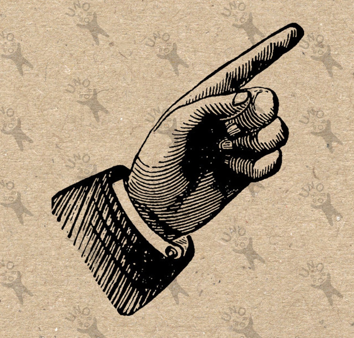 Vintage Finger Pointing Instant Download Digital printable | Etsy