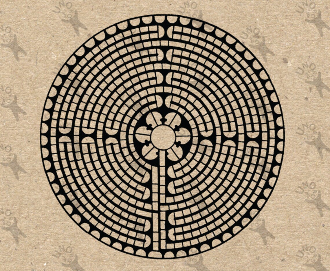 Vintage Image Labyrinth Maze circle Instant Download Digital | Etsy