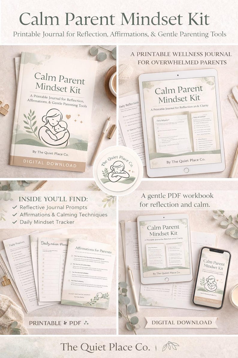 Calm Parent Mindset Kit | Printable Journal for Reflection ...
