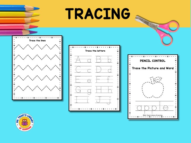 Preschool Worksheets for Kids: Literacy and Math Skills Including ...