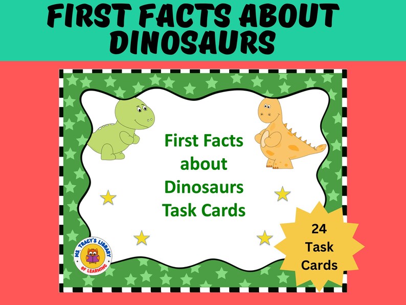 First Facts About Dinosaurs Task Cards - Etsy