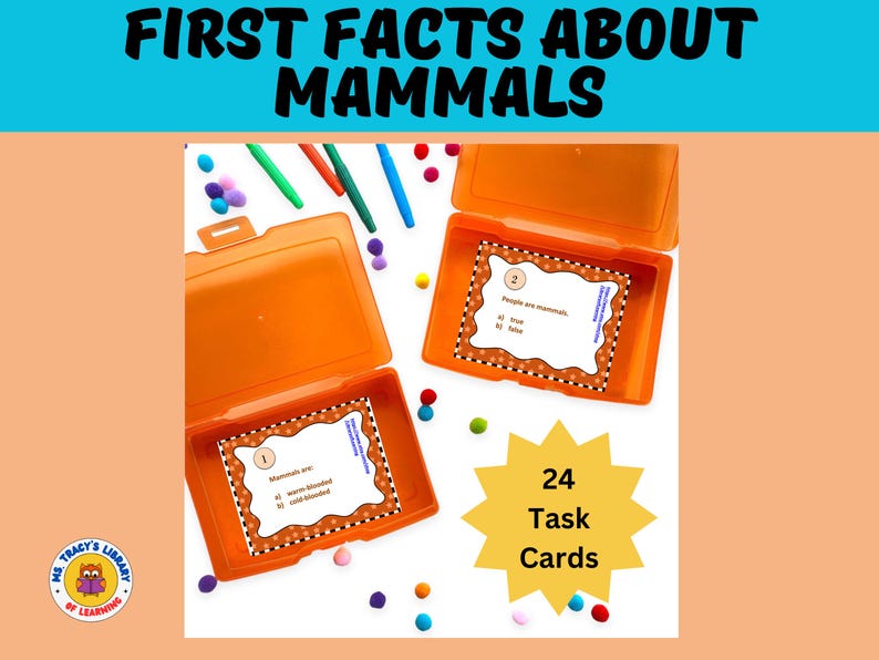 First Facts About Mammals Task Cards - Etsy