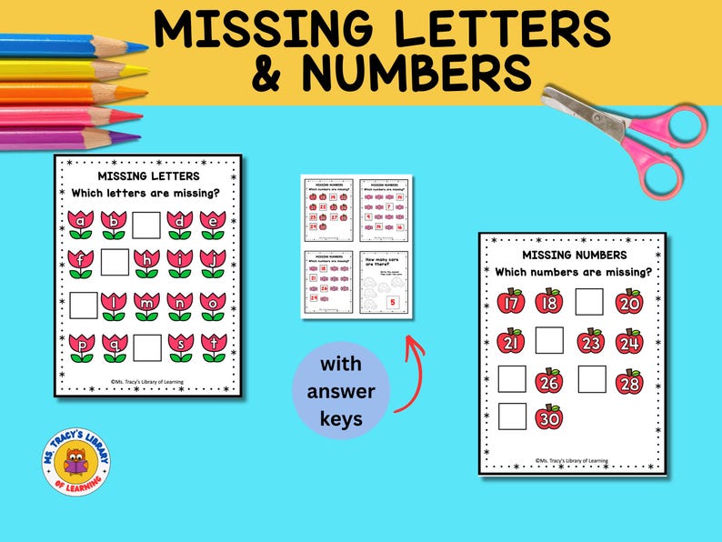 Preschool Worksheets for Kids: Literacy and Math Skills Including ...