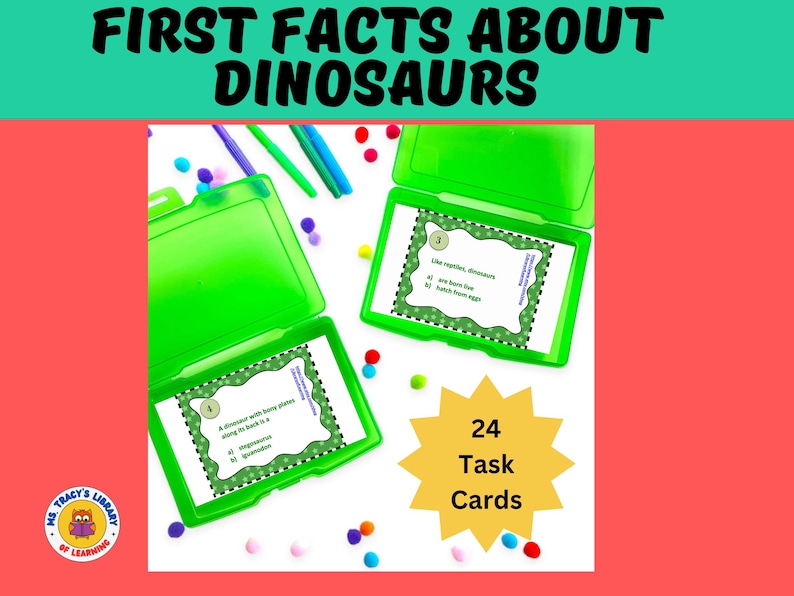 First Facts About Dinosaurs Task Cards - Etsy
