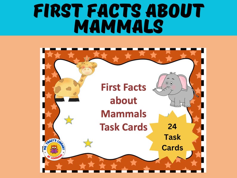 First Facts About Mammals Task Cards - Etsy