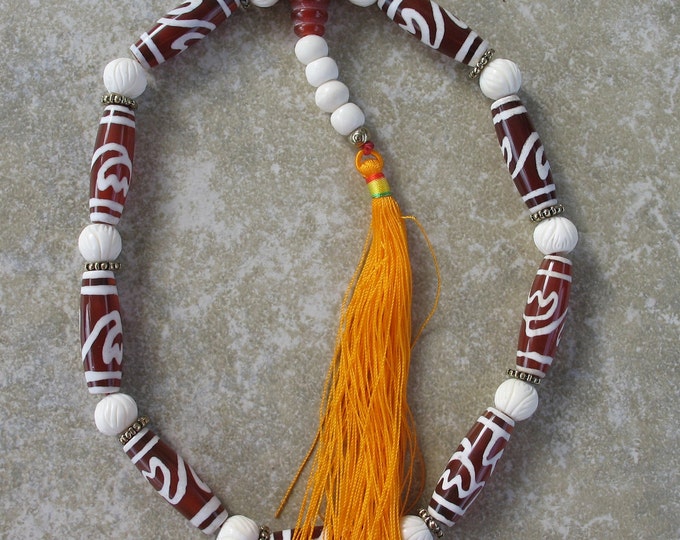 Nine Dzi Buddhist Prayer Mala With the Double Lotus | Etsy