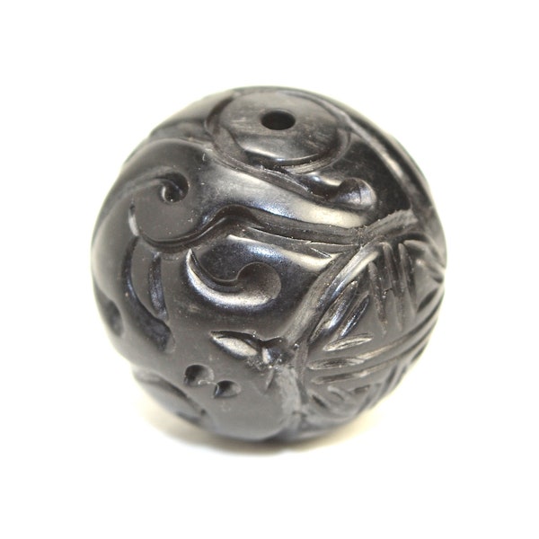 Carved Jet Pendant - Etsy