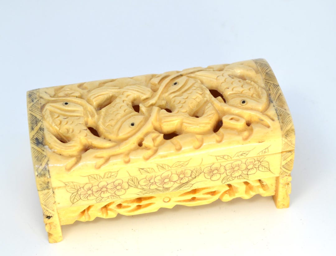 Chinese Carved Bone Box BBX001 - Etsy