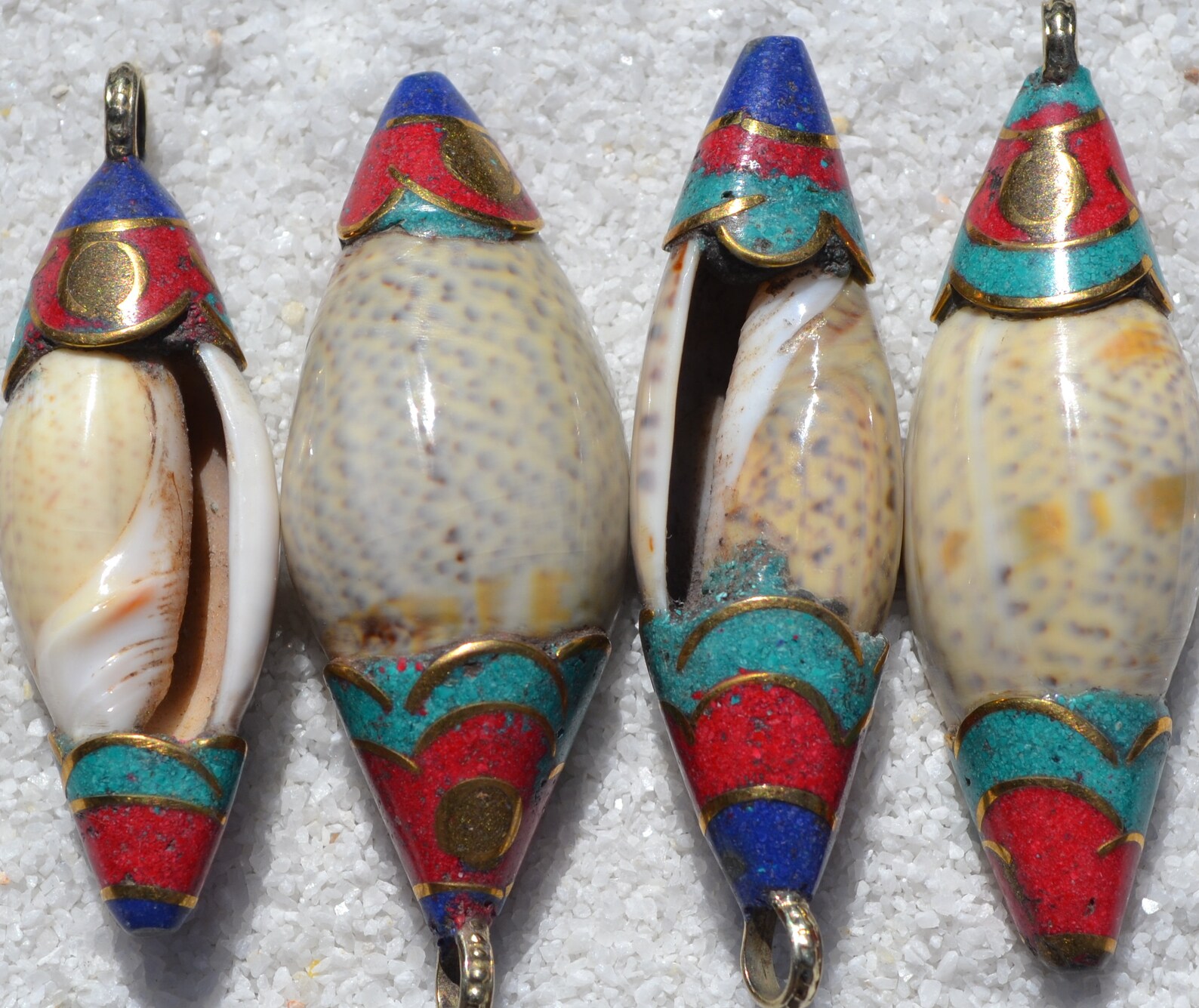 Price Reduced Whole Shell Naga Pendant Bead With Colorful | Etsy