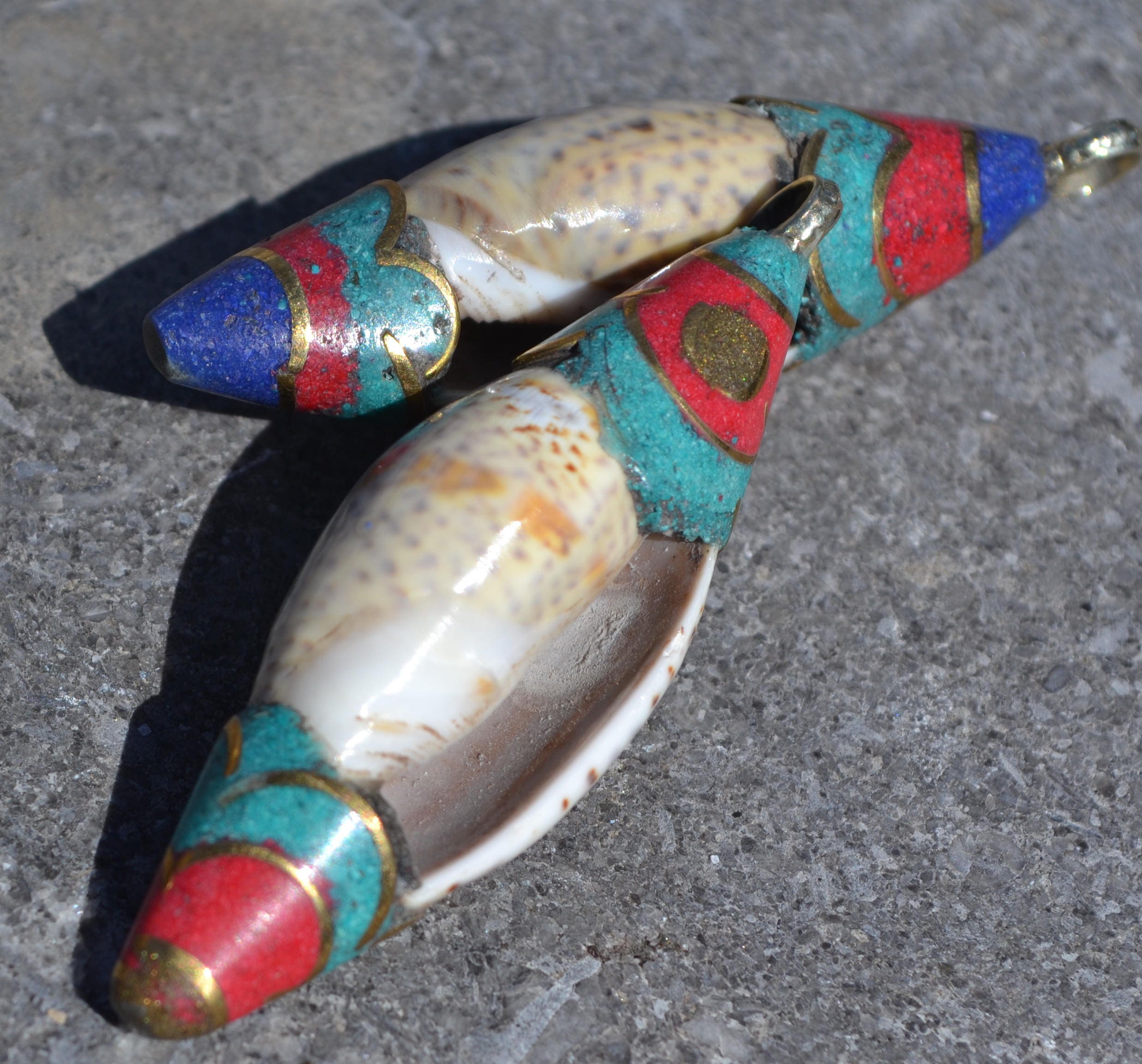 Price Reduced Whole Shell Naga Pendant Bead With Colorful | Etsy