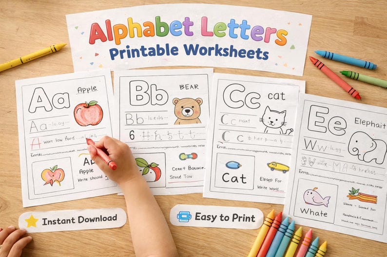 Alphabet Animal Coloring Pages | A-Z Preschool Learning Activity ...